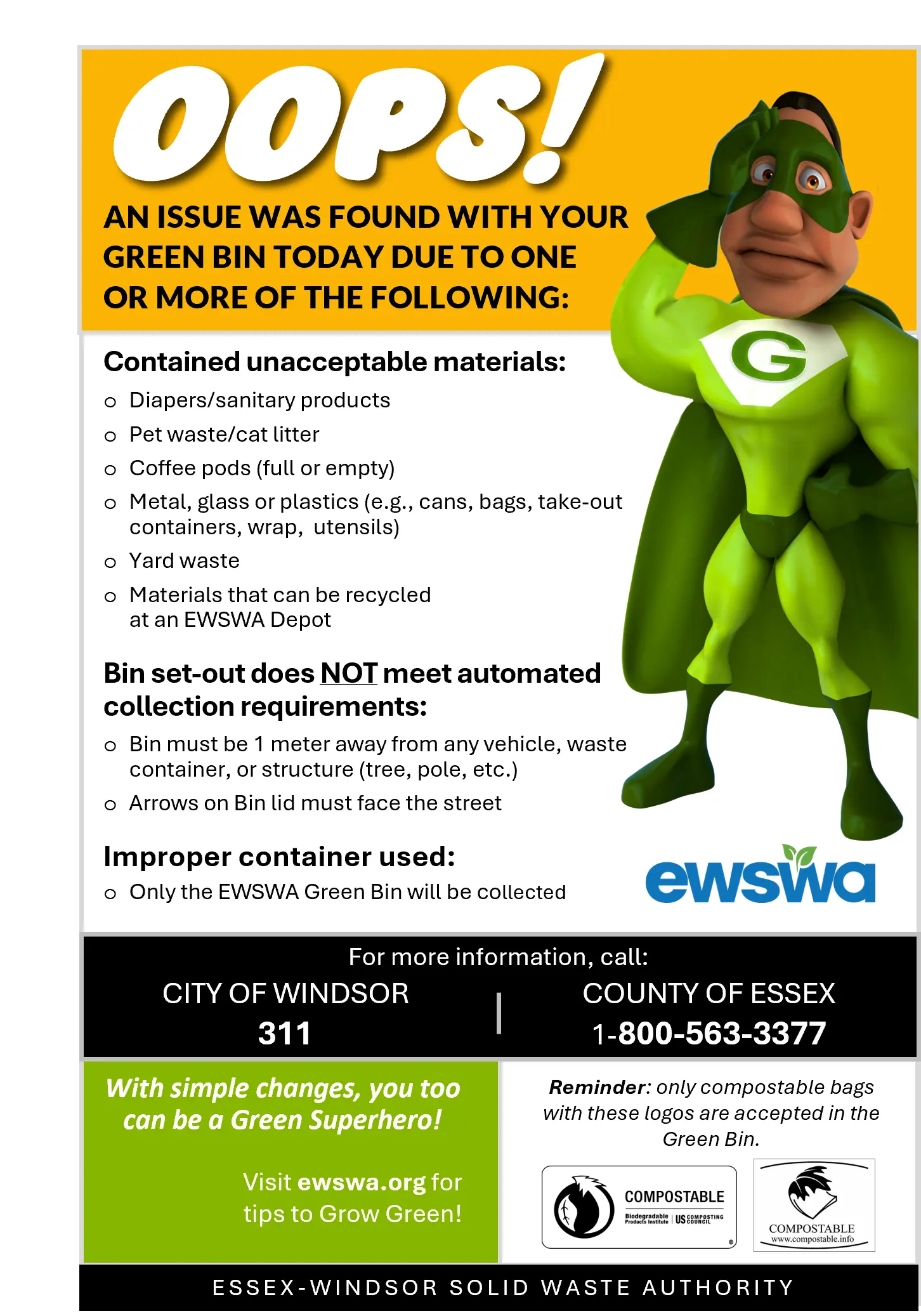 What Goes In The Green Bin? | Essex-Windsor Solid Waste Authority (EWSWA)